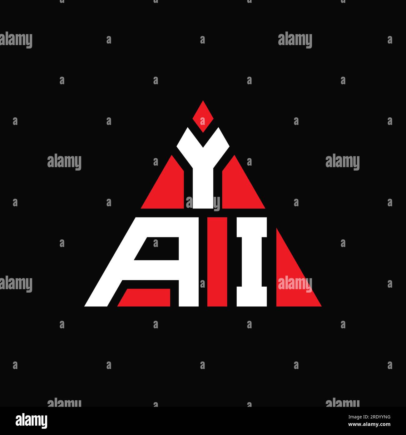 YAI triangle letter logo design with triangle shape. YAI triangle logo ...