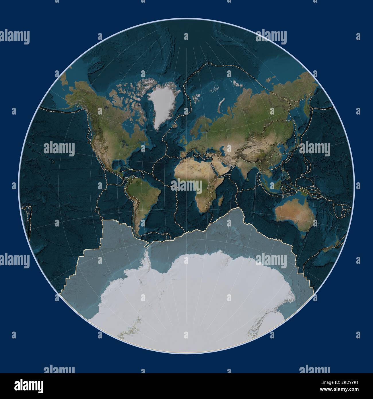 Antarctica tectonic plate on the Blue Marble satellite map in the ...
