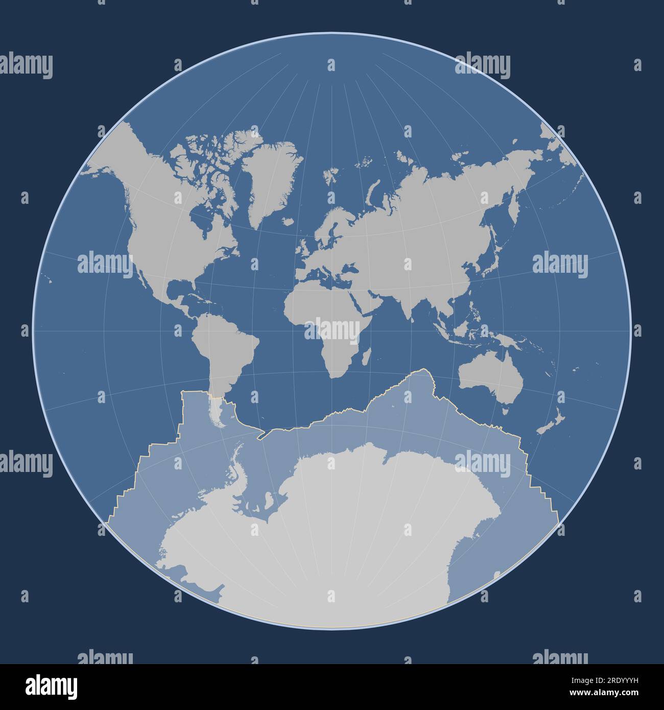 Antarctica Tectonic Plate On The Solid Contour Map In The Lagrange Projection Centered