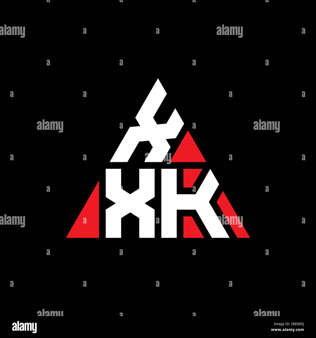 XXK triangle letter logo design with triangle shape. XXK triangle logo ...