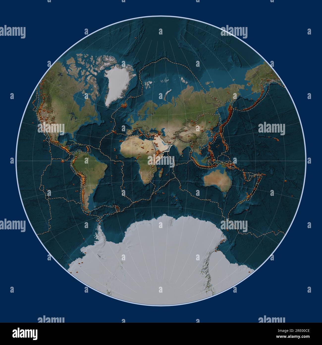 Arabian tectonic plate on the Blue Marble satellite map in the Lagrange ...