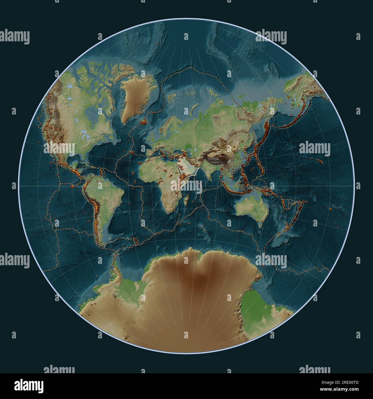 Arabian Tectonic Plate On The Wiki Style Elevation Map In The Lagrange Projection Centered