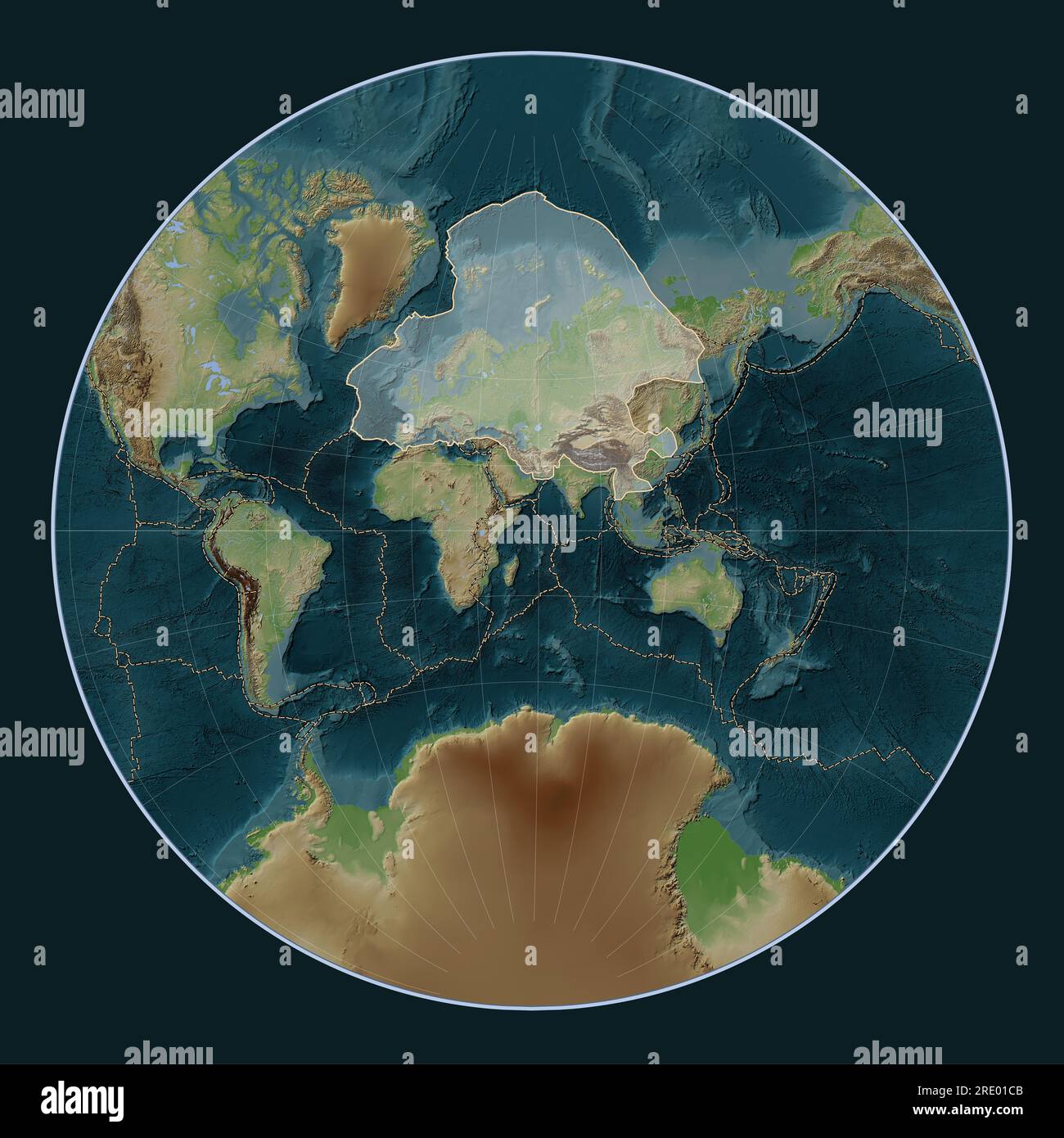 Eurasian tectonic plate on the Wiki style elevation map in the Lagrange ...