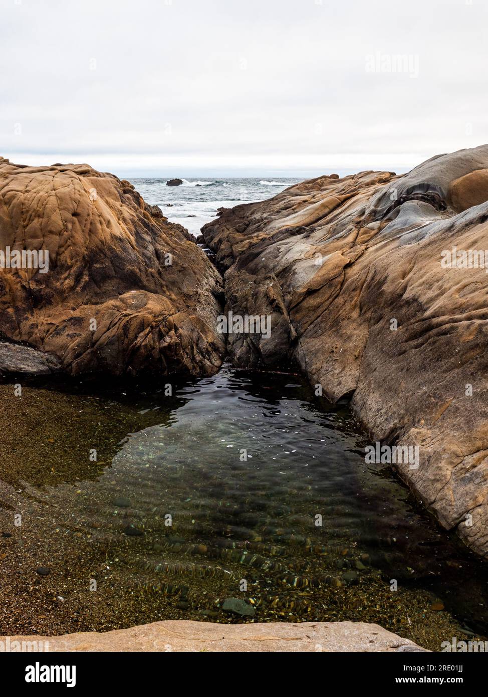 Tide pool and large stones on ocean's edge Stock Photo - Alamy