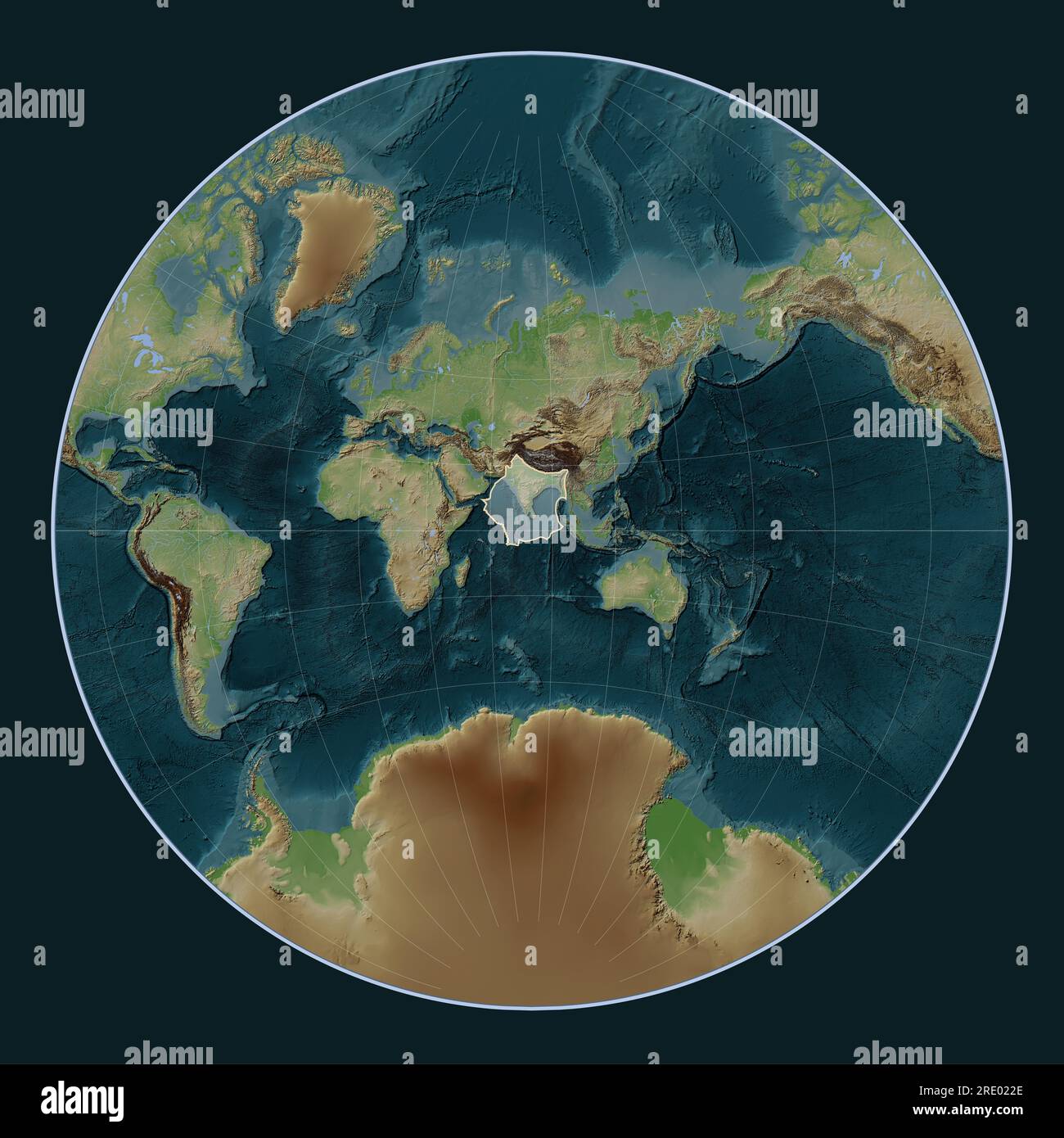 Indian Tectonic Plate On The Wiki Style Elevation Map In The Lagrange Projection Centered
