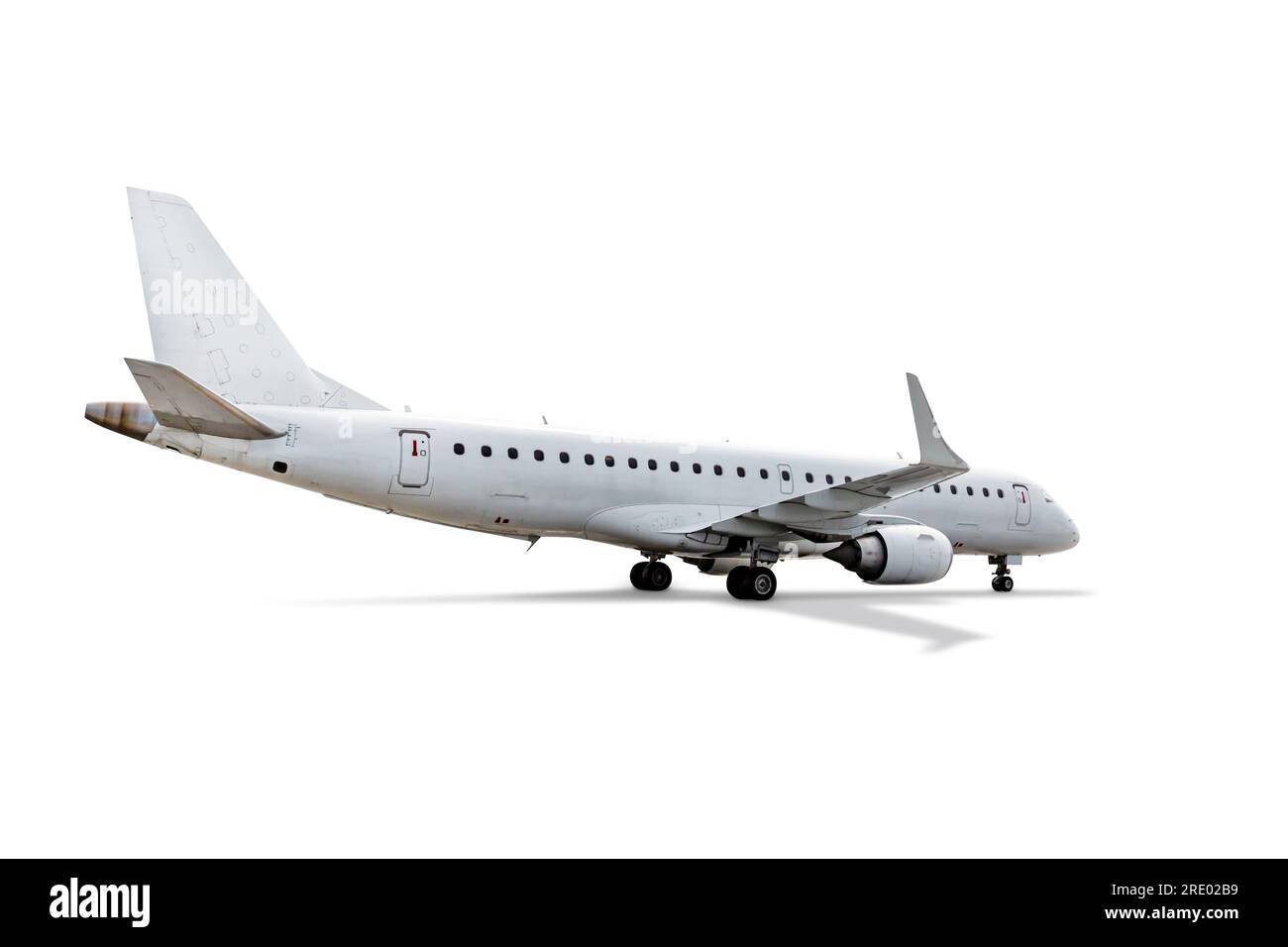 Modern passenger aircraft isolated on white background Stock Photo - Alamy