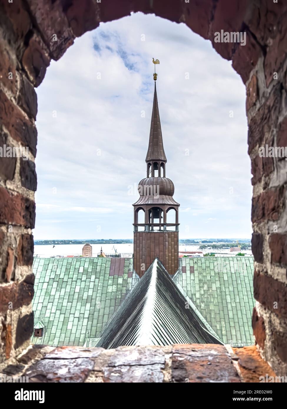 An old building with sharp roofs, peaked roof Stock Photo - Alamy