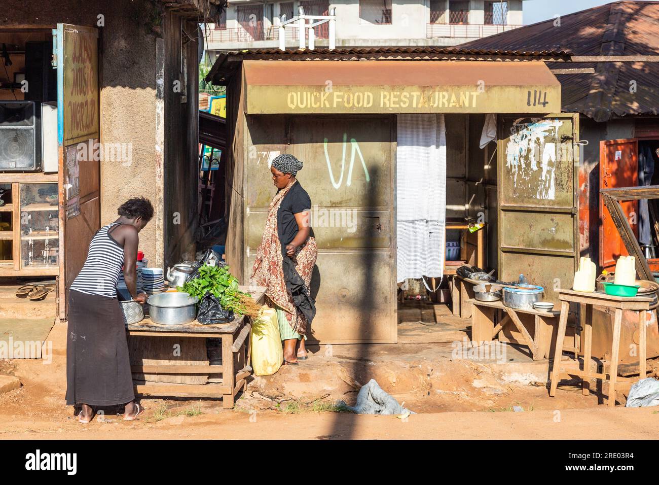 Quick Food Restaurant in a street of Entebbe, Uganda Stock Photo - Alamy