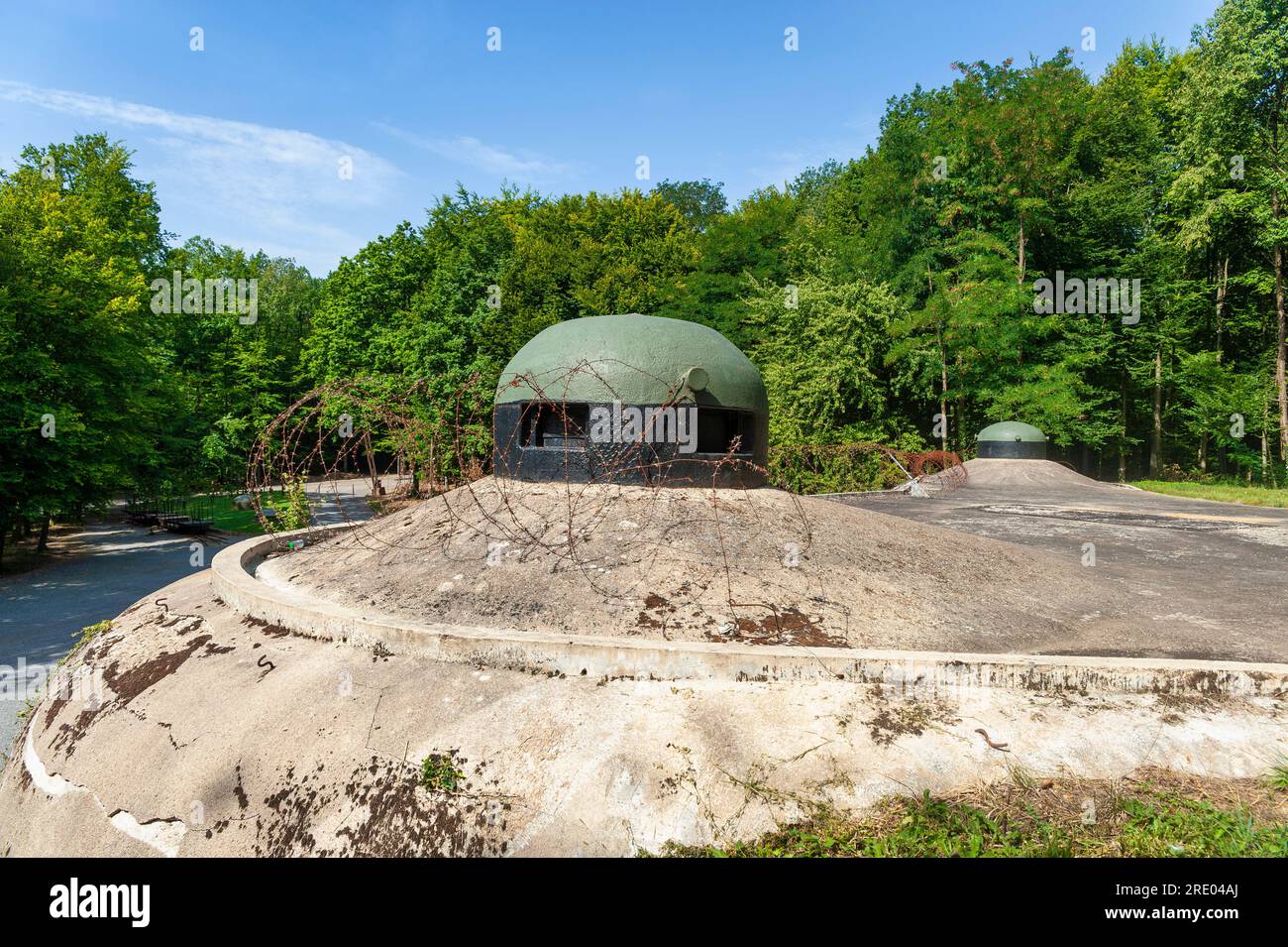 Bunker of former Maginot Line, here machine gun turrets at ammunition ...