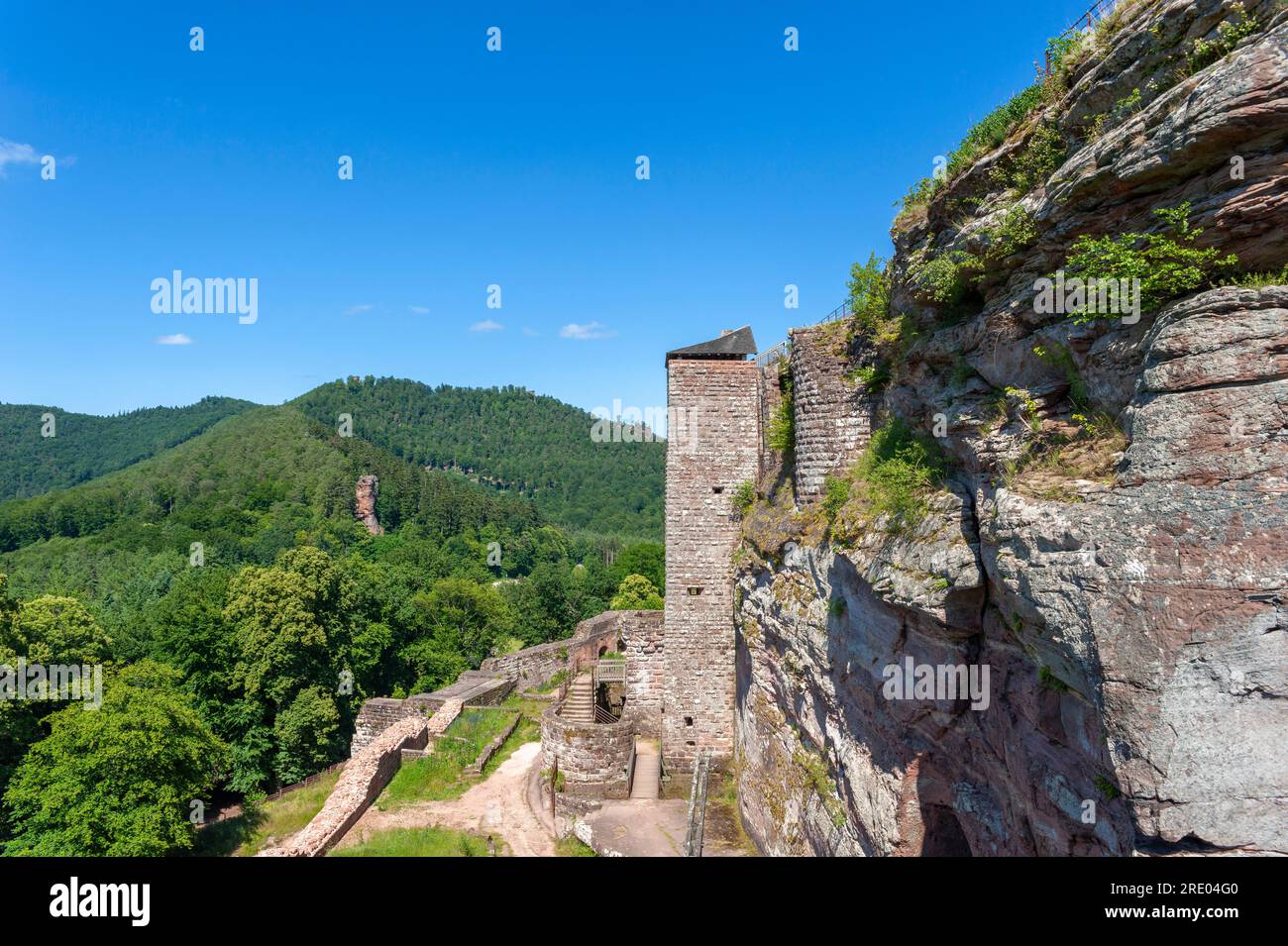 Fleckenstein castle ruins with view of Vosges countryside, Lembach ...