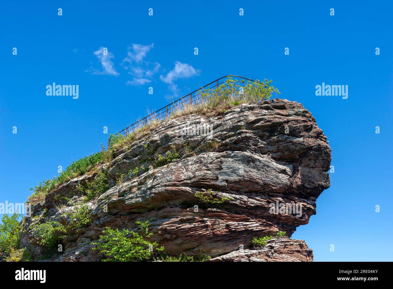 Rock plateau of castle ruins of Fleckenstein, Lembach, Alsace, France ...