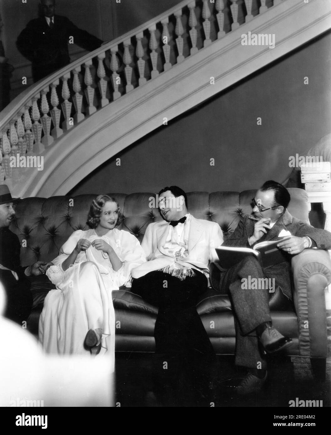 MIRIAM HOPKINS WILLIAM COLLIER Jr. and Director STEPHEN ROBERTS on set ...