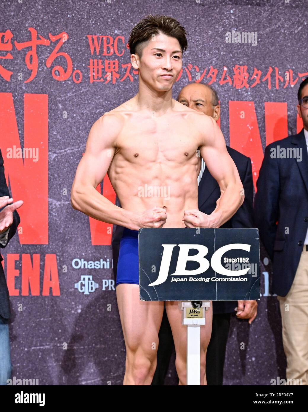 Naoya Inoue of Japan during the weigh-in for the World Super ...