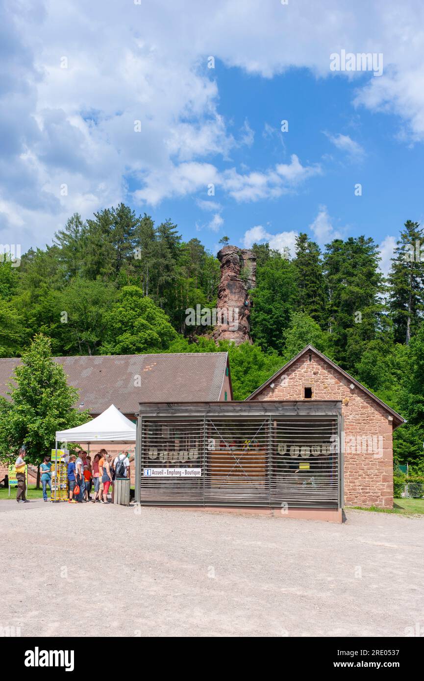 Entrance area of Fleckenstein Castle, Lembach, Alsace, France, Europe ...