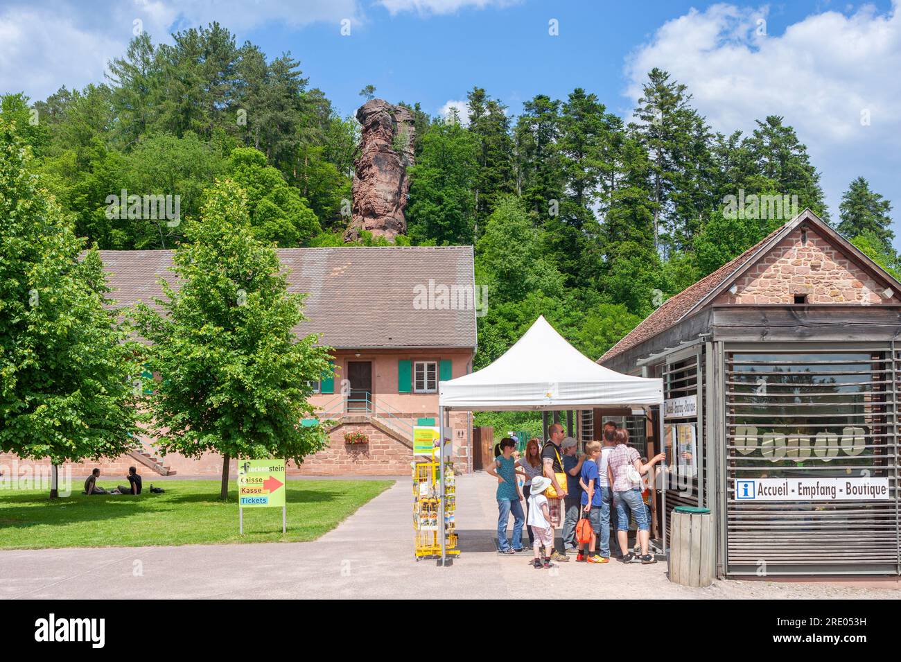 Entrance area of Fleckenstein Castle, Lembach, Alsace, France, Europe ...