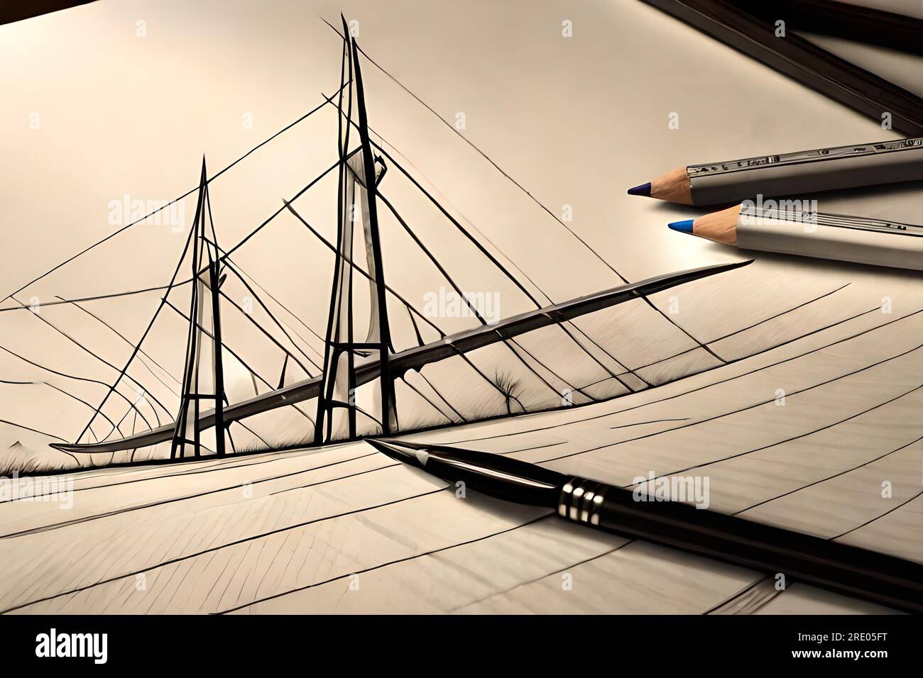 Bridge sketch design Stock Photo - Alamy