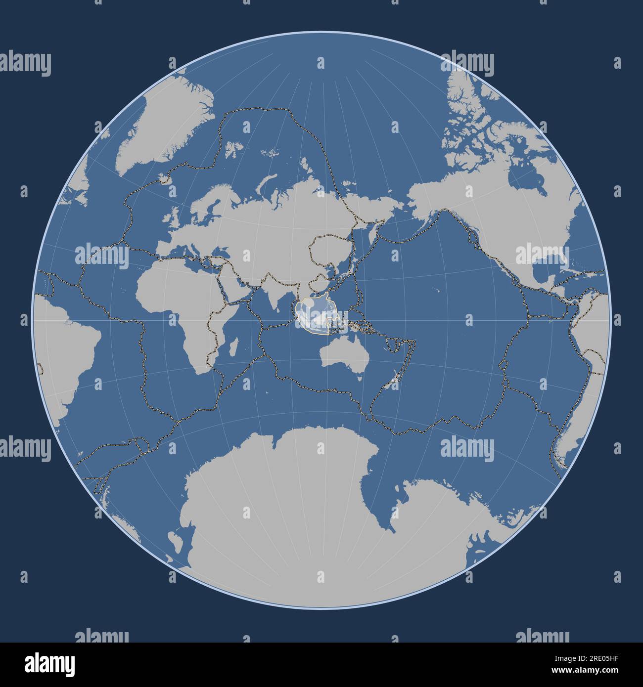 Sunda tectonic plate on the solid contour map in the Lagrange ...