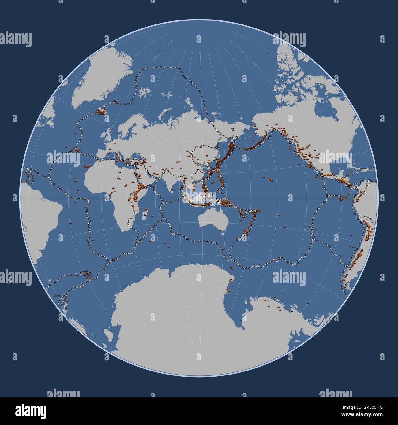 Sunda tectonic plate on the solid contour map in the Lagrange ...