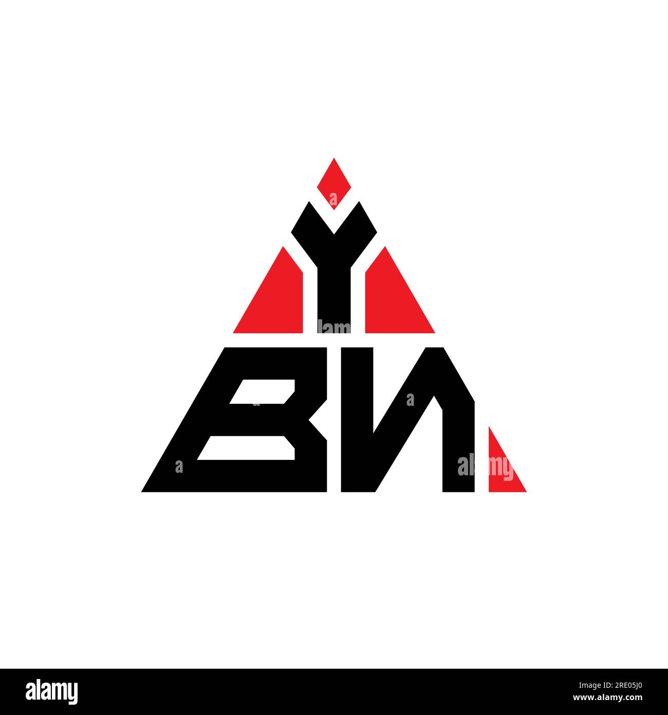 YBN triangle letter logo design with triangle shape. YBN triangle logo ...