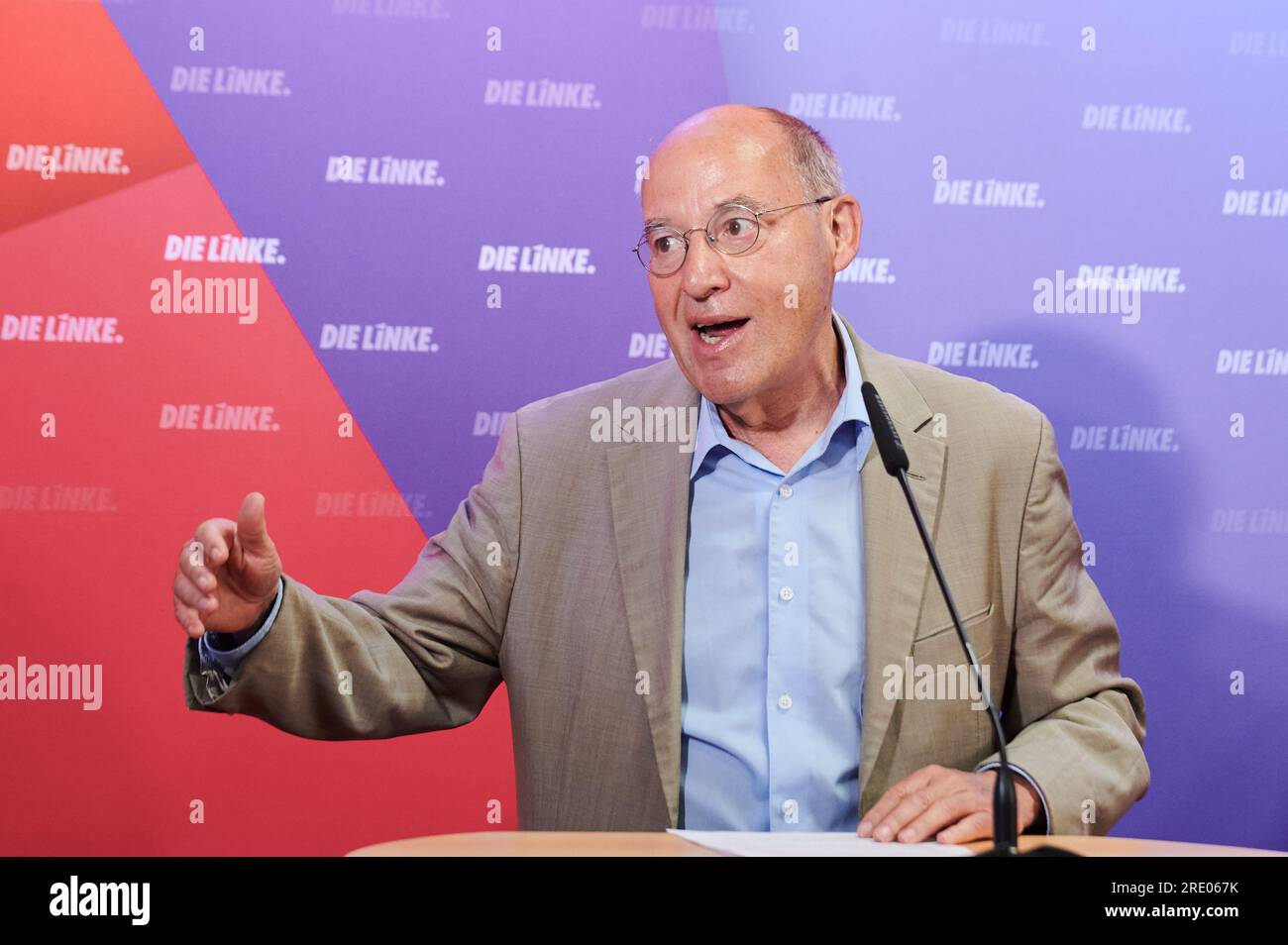 Berlin, Germany. 24th July, 2023. Gregor Gysi (Die Linke) speaks during ...