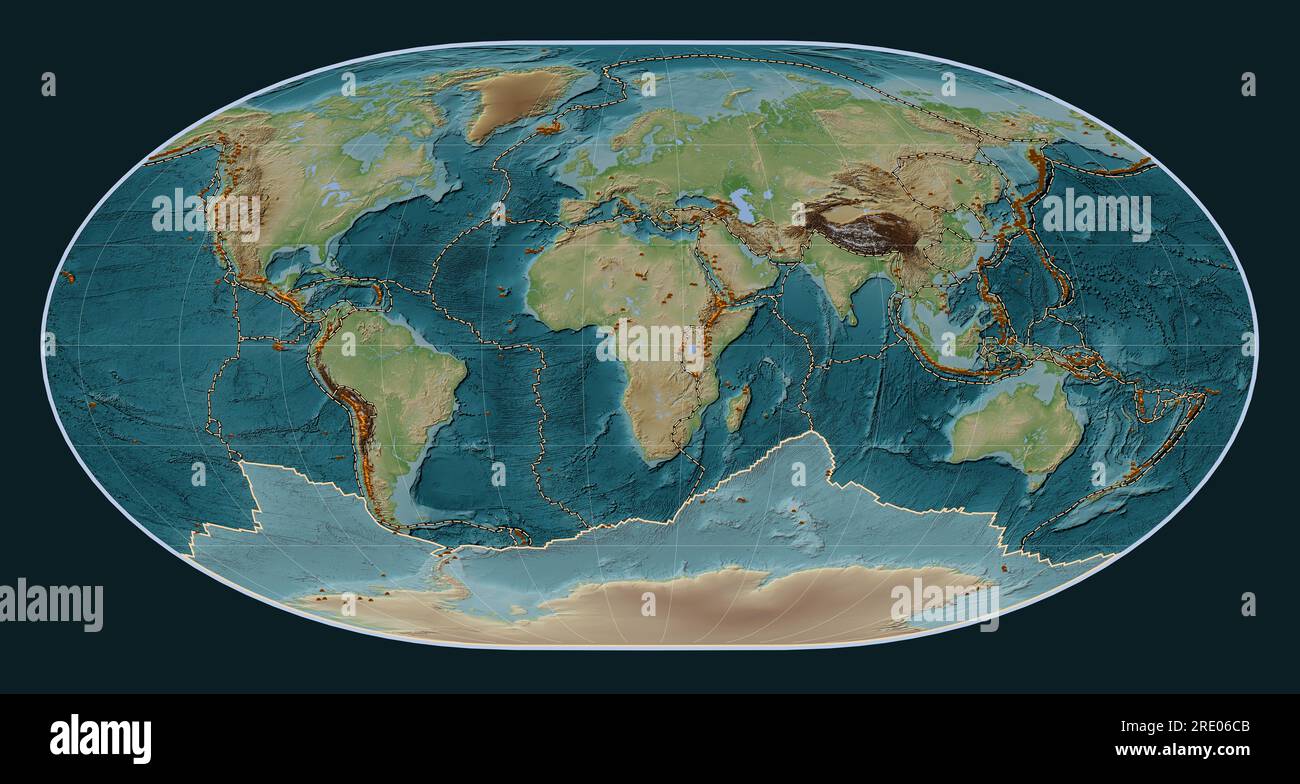 Antarctica Tectonic Plate On The Wiki Style Elevation Map In The Loximuthal Projection Centered
