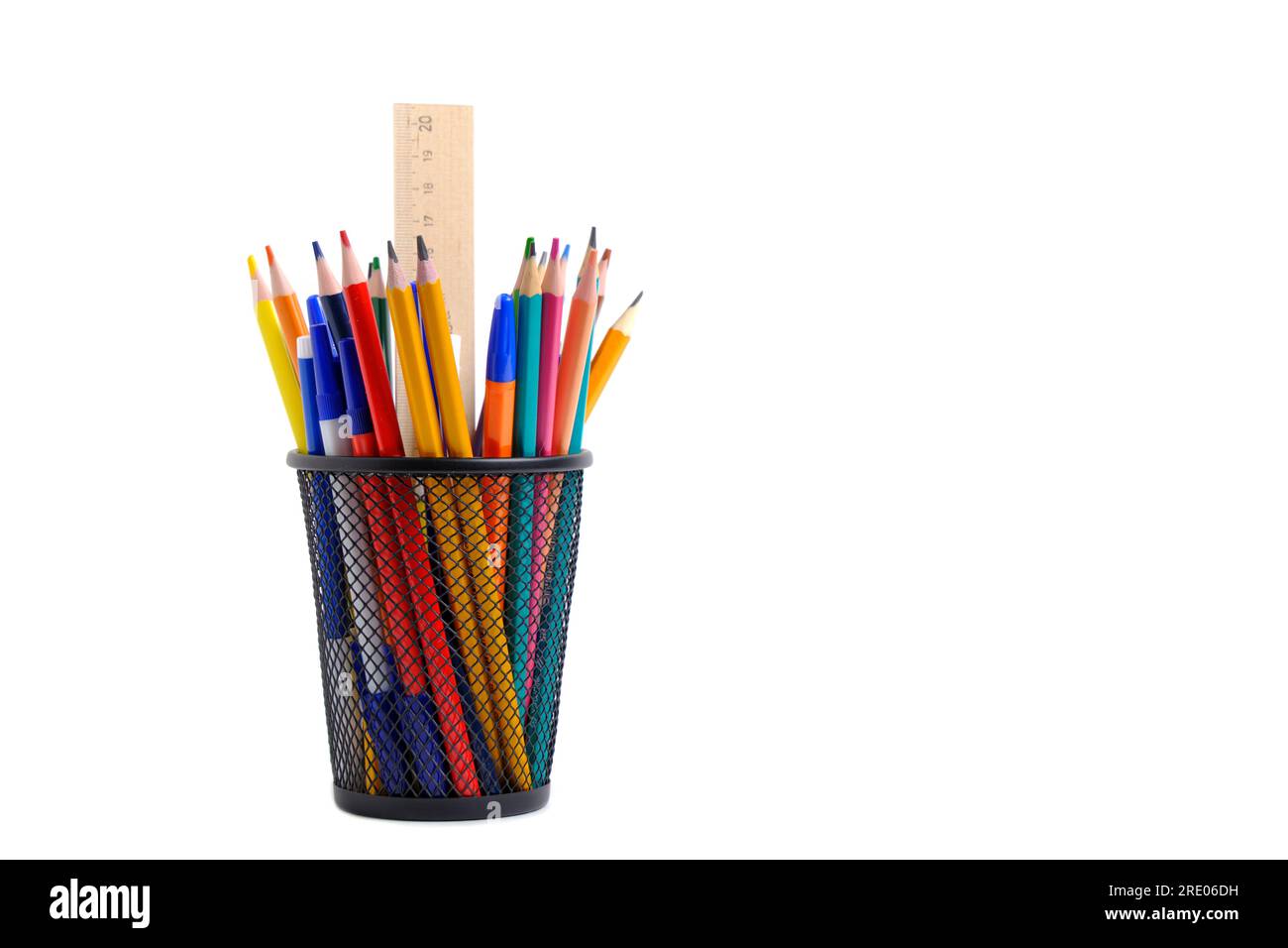 Organizer with pencils and ruler, stand for stationery form bucket ...