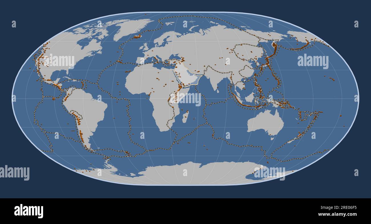 Arabian tectonic plate on the solid contour map in the Loximuthal ...