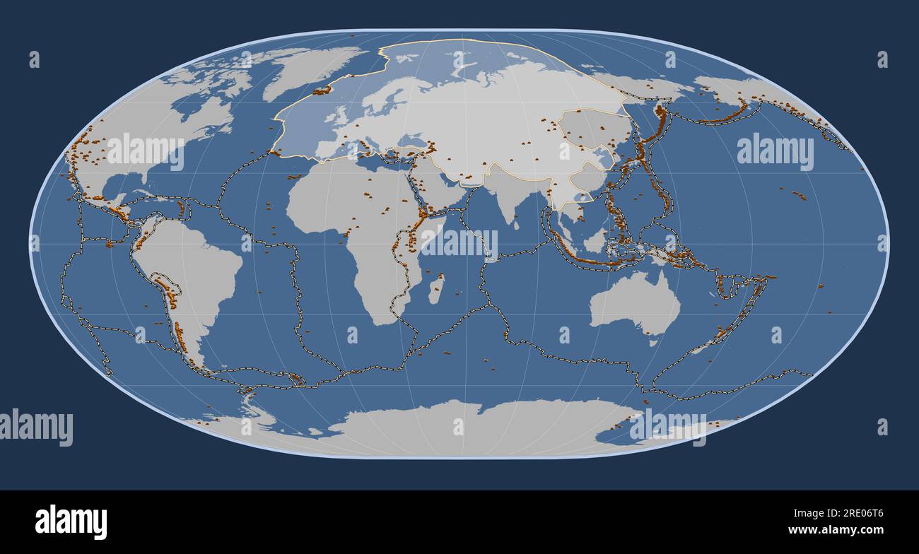 Eurasian tectonic plate on the solid contour map in the Loximuthal ...