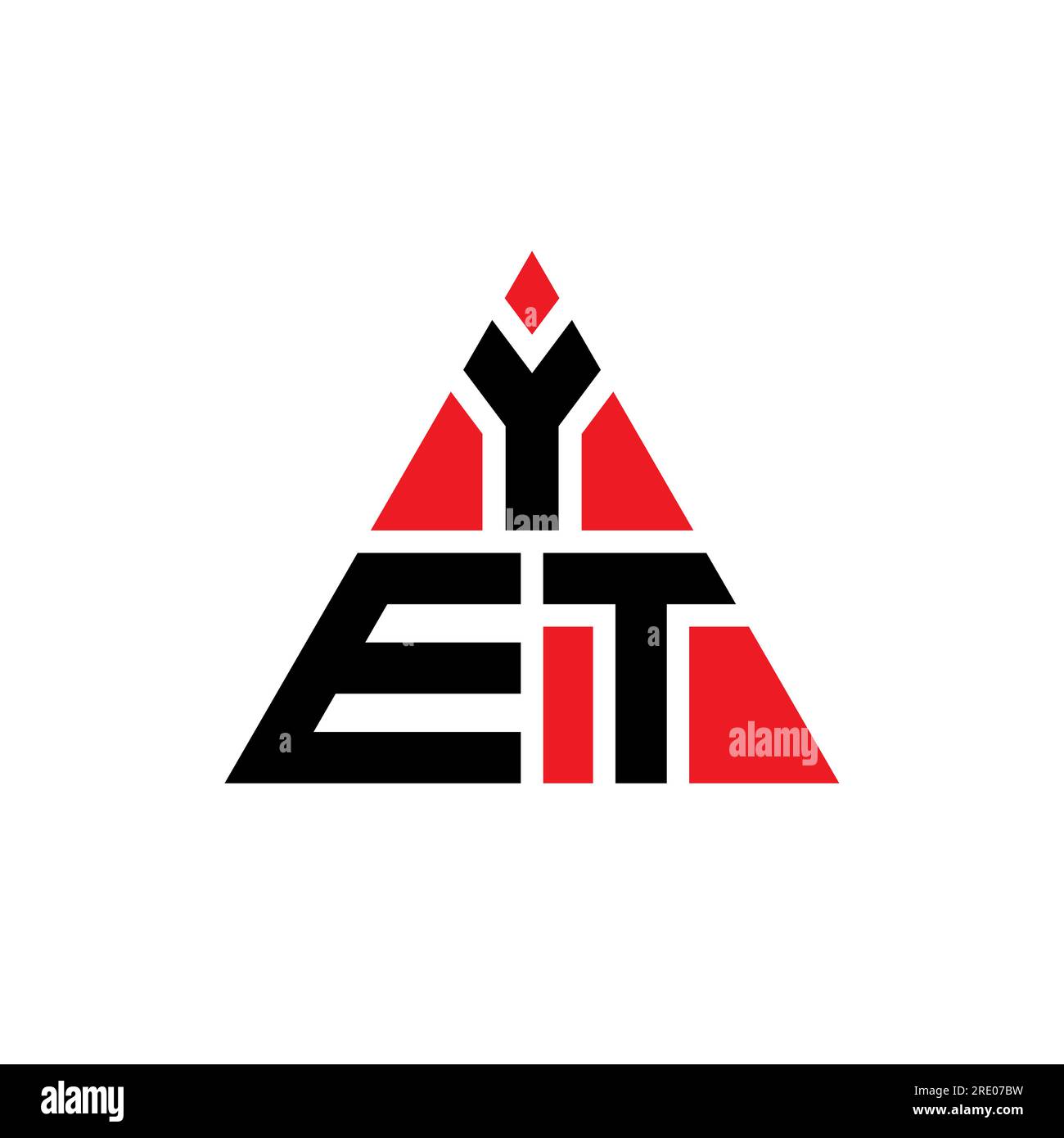 YET triangle letter logo design with triangle shape. YET triangle logo ...