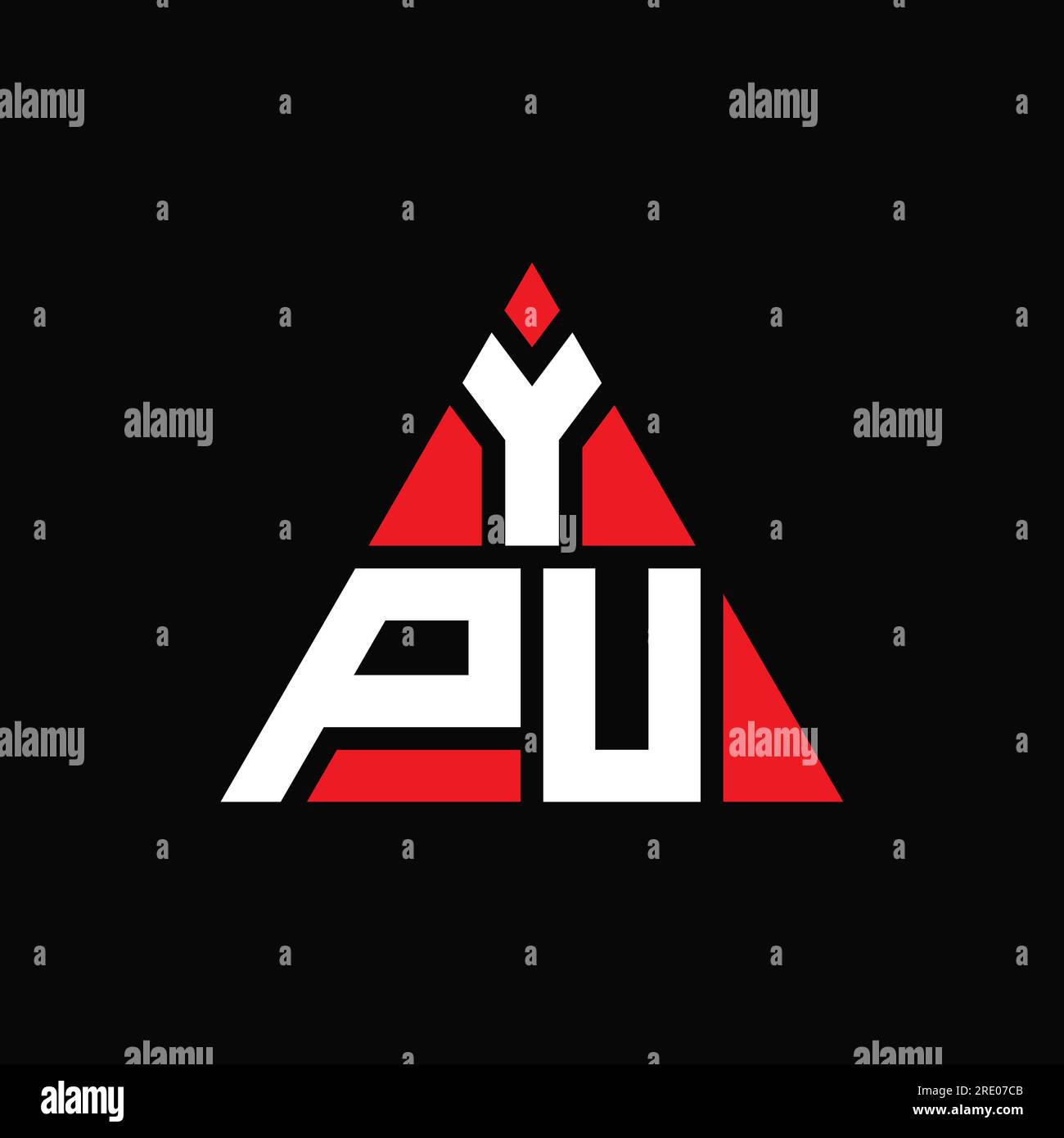 YPU triangle letter logo design with triangle shape. YPU triangle logo ...