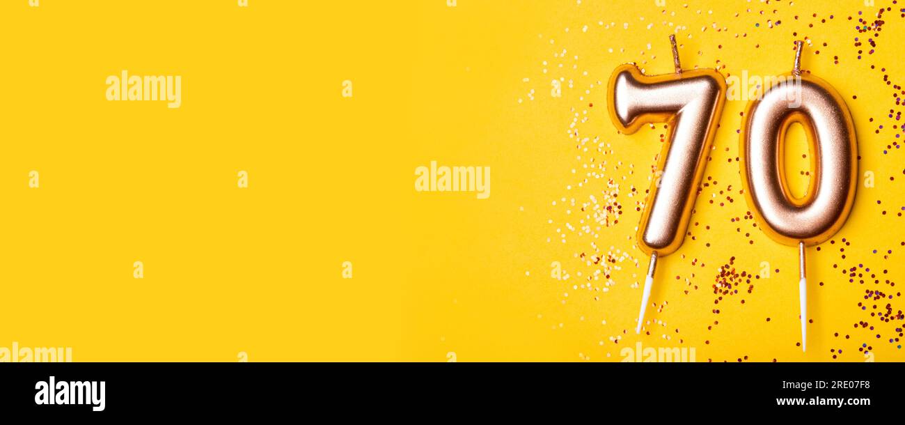 70 years celebration. Greeting banner Stock Photo - Alamy