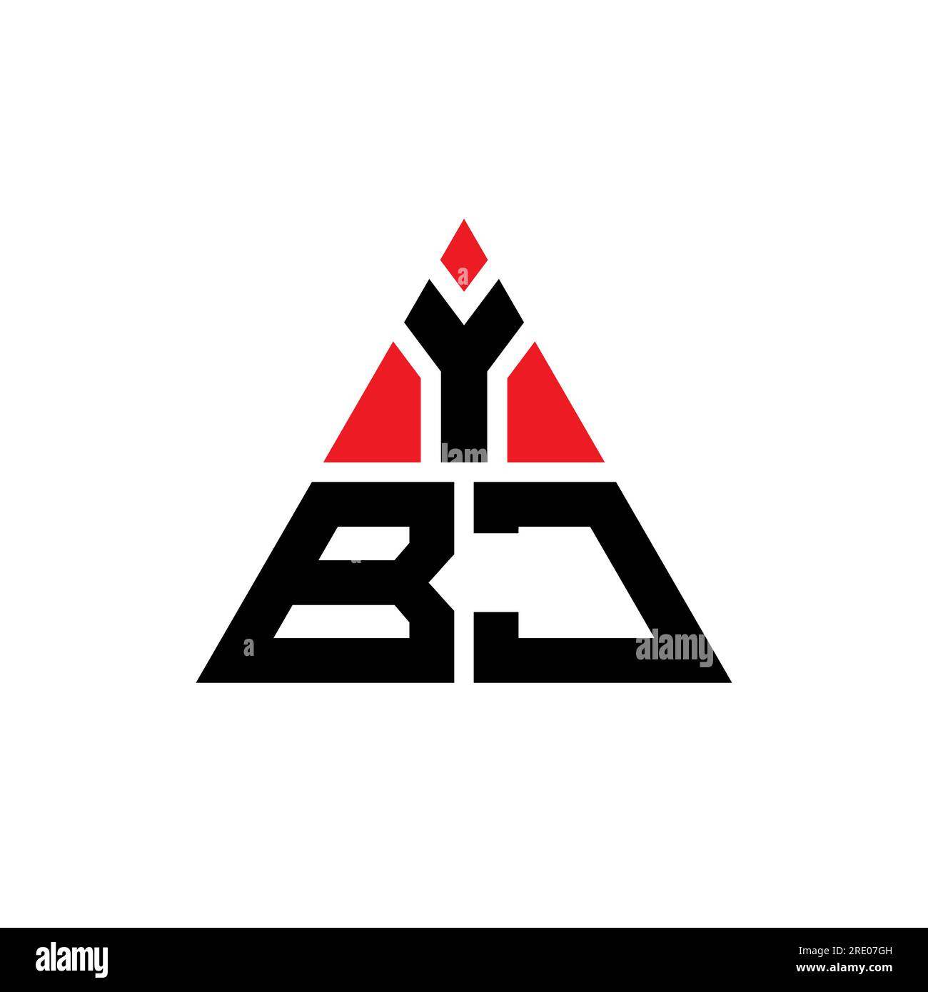 YBJ triangle letter logo design with triangle shape. YBJ triangle logo ...