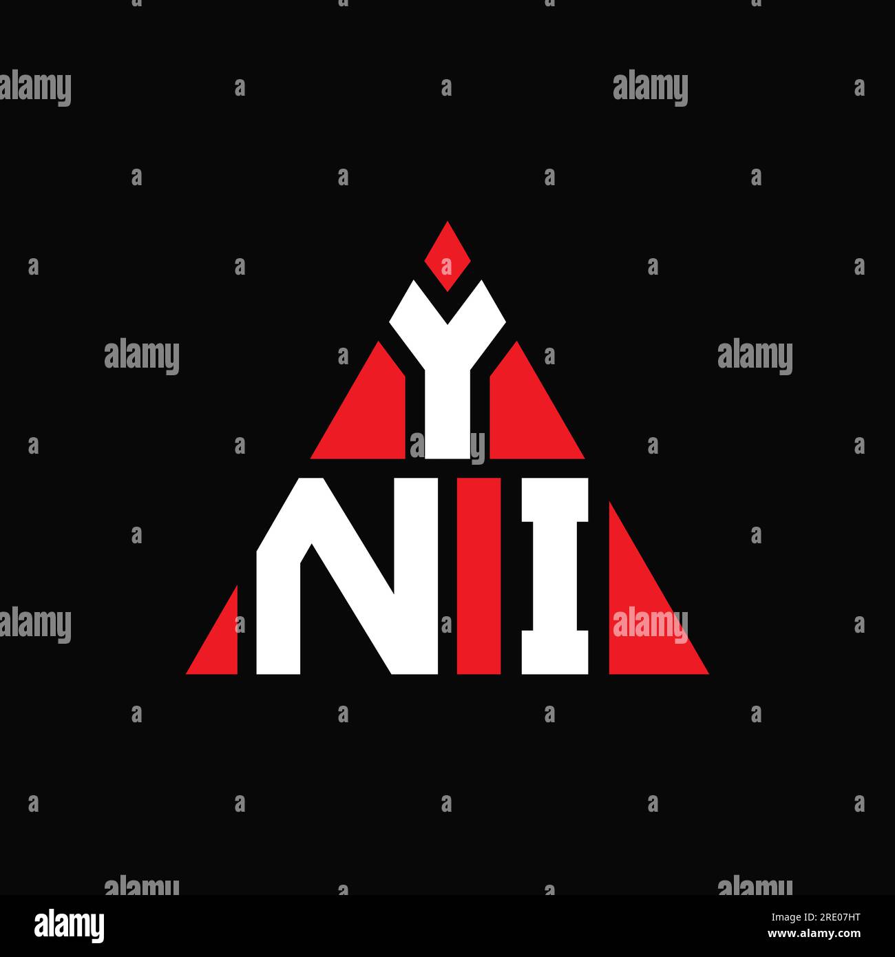 YNI triangle letter logo design with triangle shape. YNI triangle logo ...