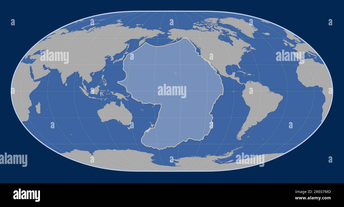 Pacific tectonic plate on the solid contour map in the Loximuthal ...