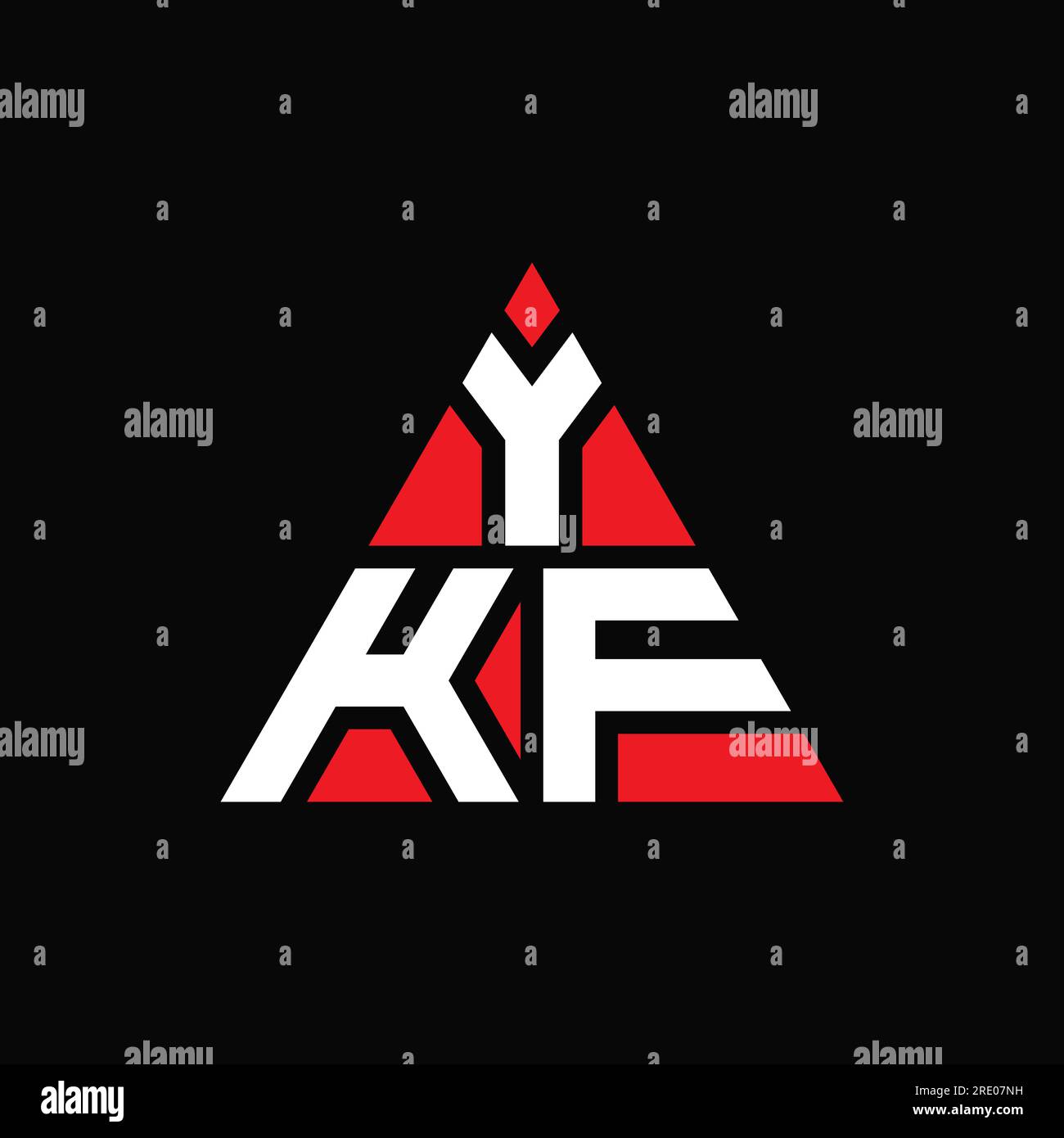 YKF triangle letter logo design with triangle shape. YKF triangle logo design monogram. YKF ...