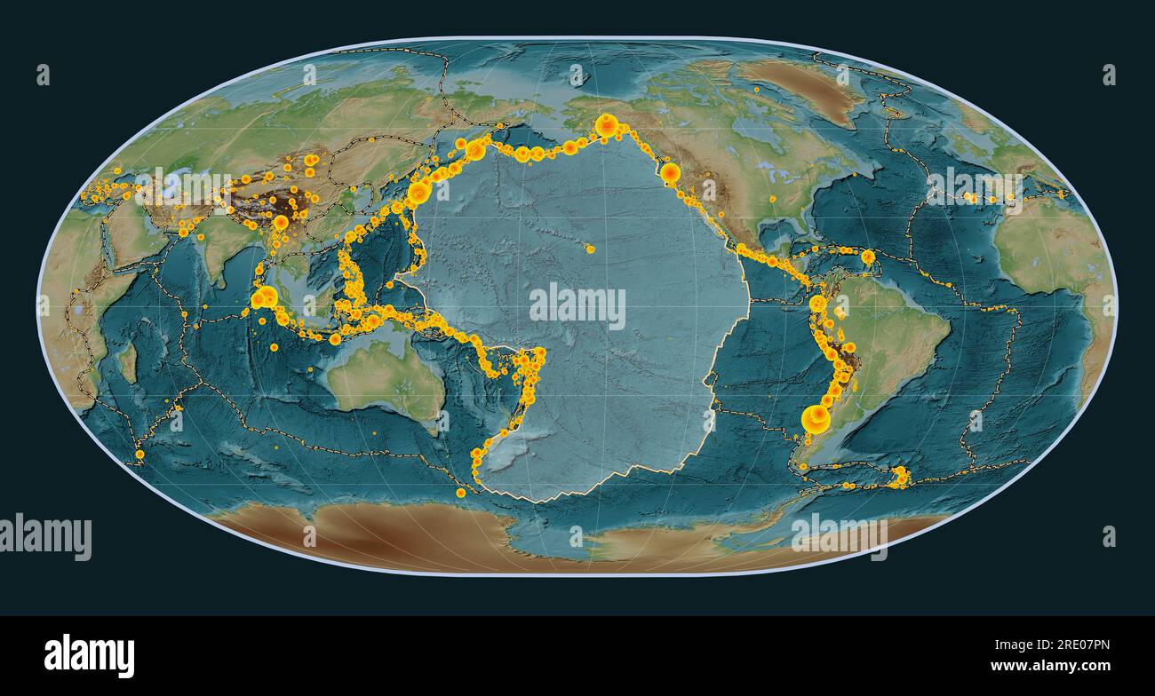 Pacific tectonic plate on the Wiki style elevation map in the ...