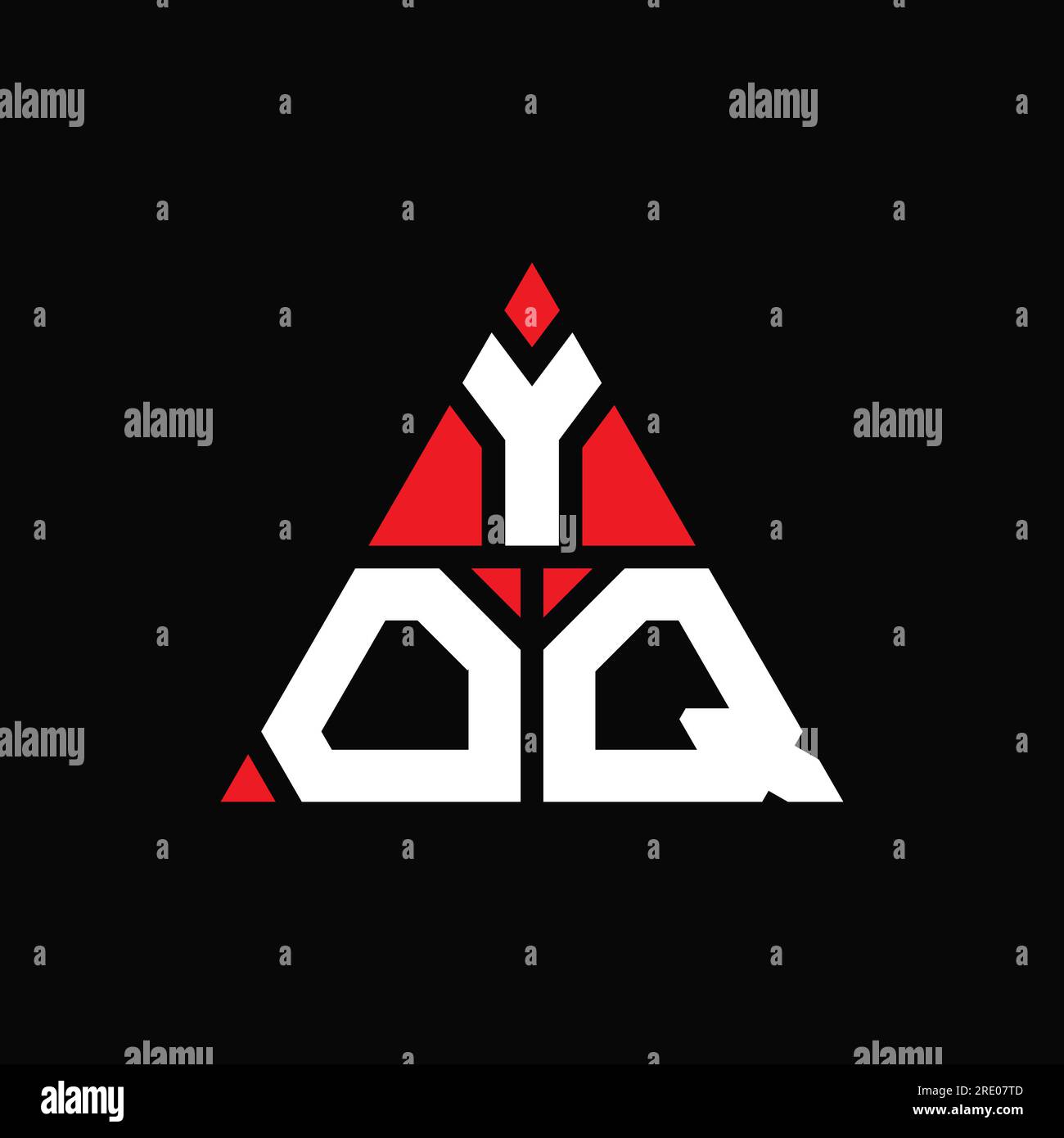 YOQ triangle letter logo design with triangle shape. YOQ triangle logo ...