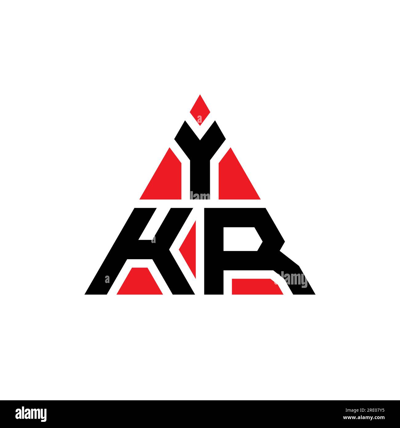 YKR triangle letter logo design with triangle shape. YKR triangle logo ...