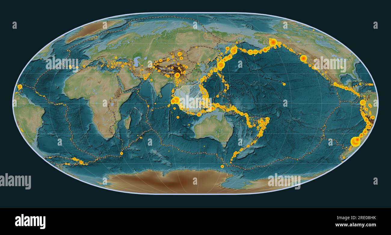 Sunda tectonic plate on the Wiki style elevation map in the Loximuthal ...