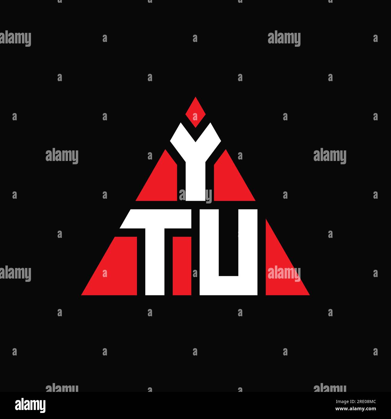 YTU triangle letter logo design with triangle shape. YTU triangle logo ...