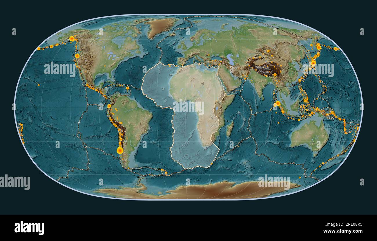 African tectonic plate on the Wiki style elevation map in the Natural ...