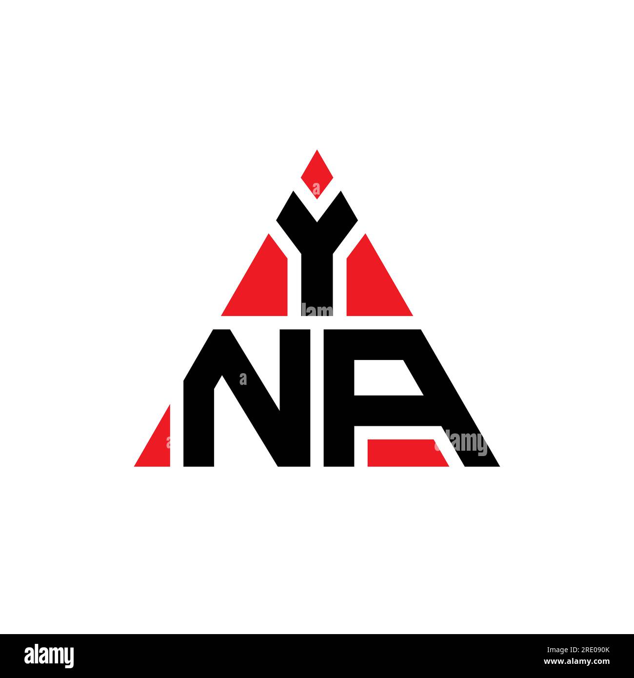 YNA triangle letter logo design with triangle shape. YNA triangle logo ...