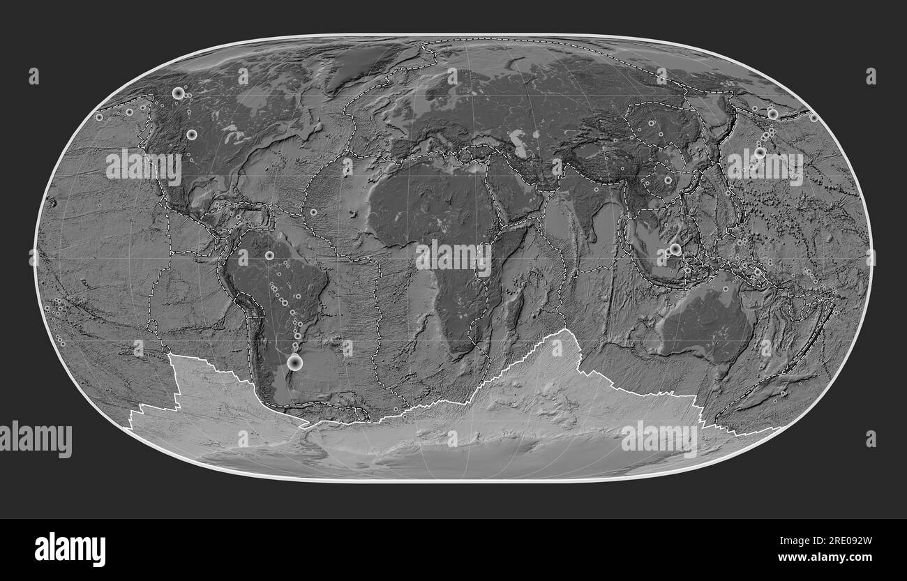 Antarctica tectonic plate on the bilevel elevation map in the Natural ...