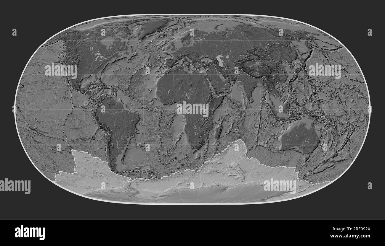 Antarctica tectonic plate on the bilevel elevation map in the Natural ...