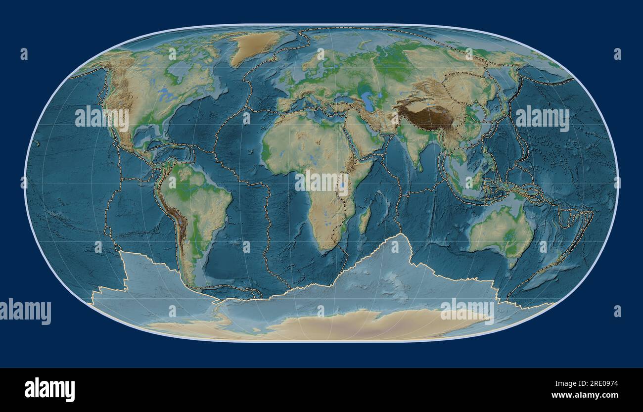Antarctica tectonic plate on the physical elevation map in the Natural ...