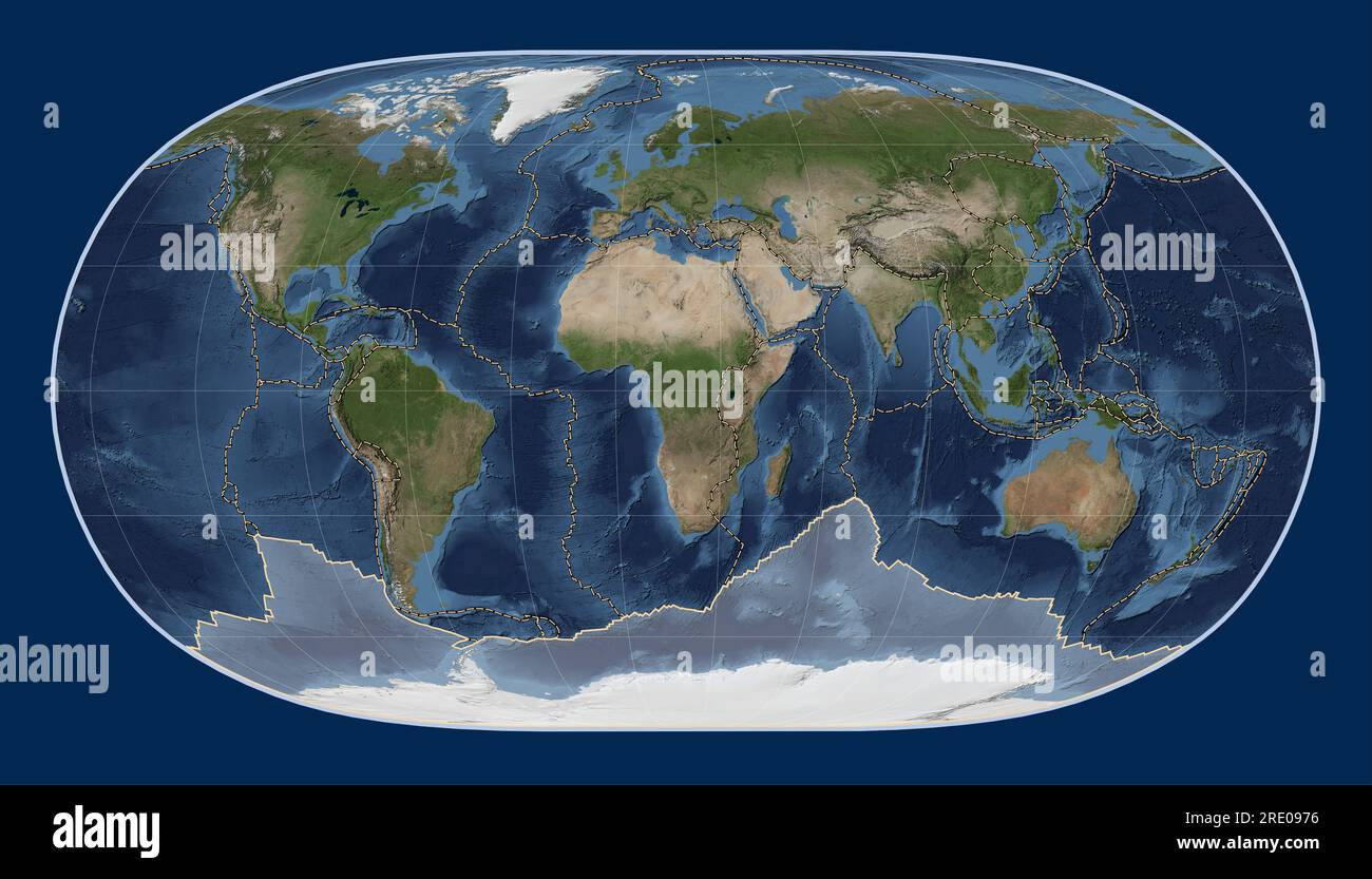 Antarctica tectonic plate on the Blue Marble satellite map in the ...