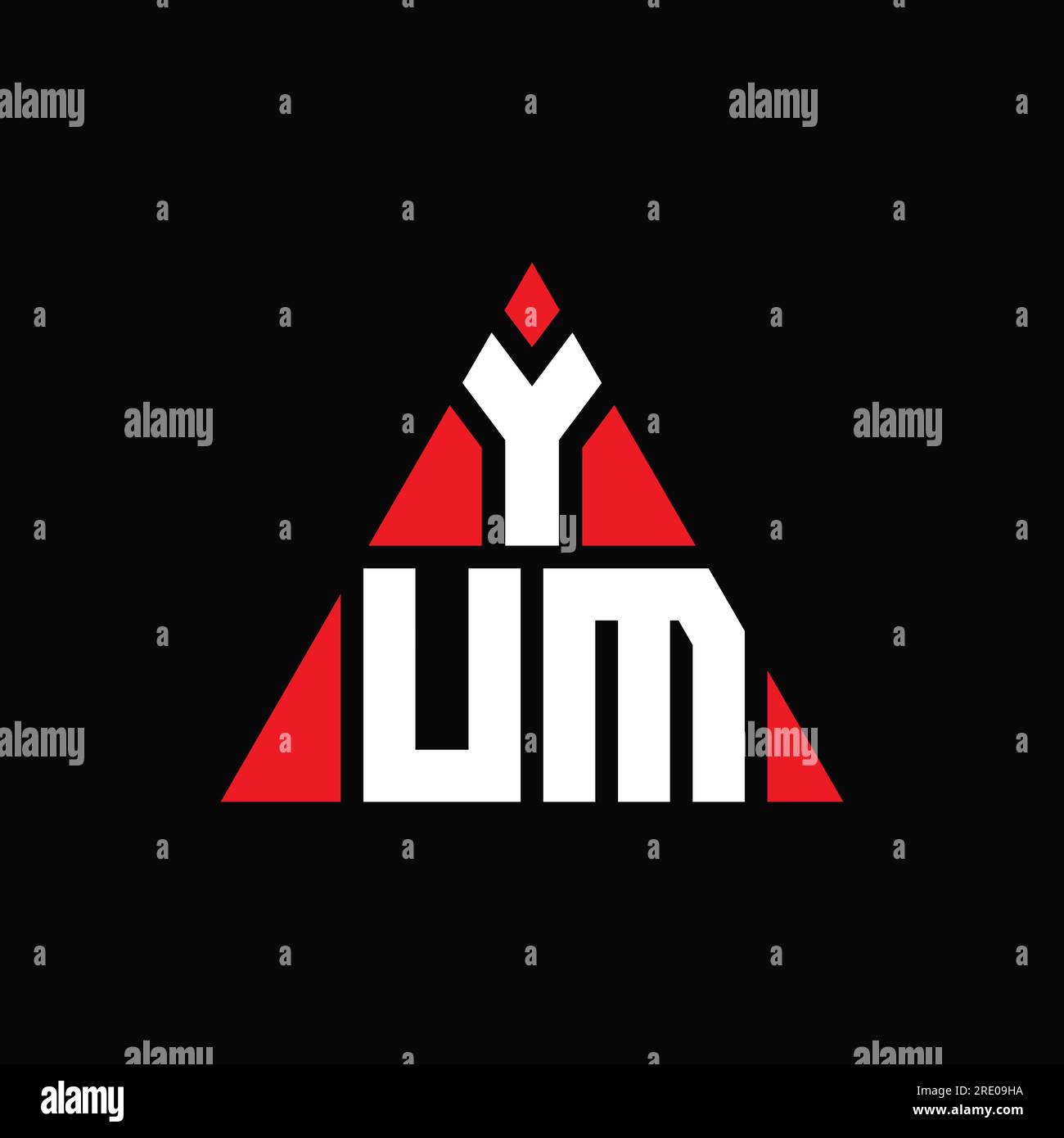YUM triangle letter logo design with triangle shape. YUM triangle logo ...
