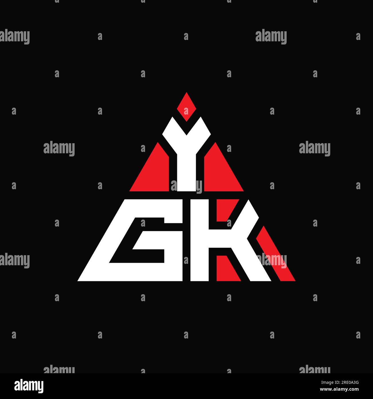 YGK triangle letter logo design with triangle shape. YGK triangle logo ...