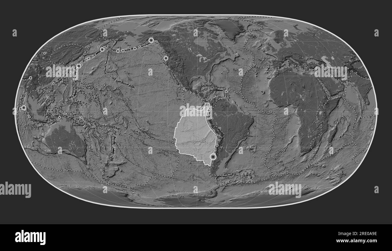 Nazca tectonic plate on the bilevel elevation map in the Natural Earth ...