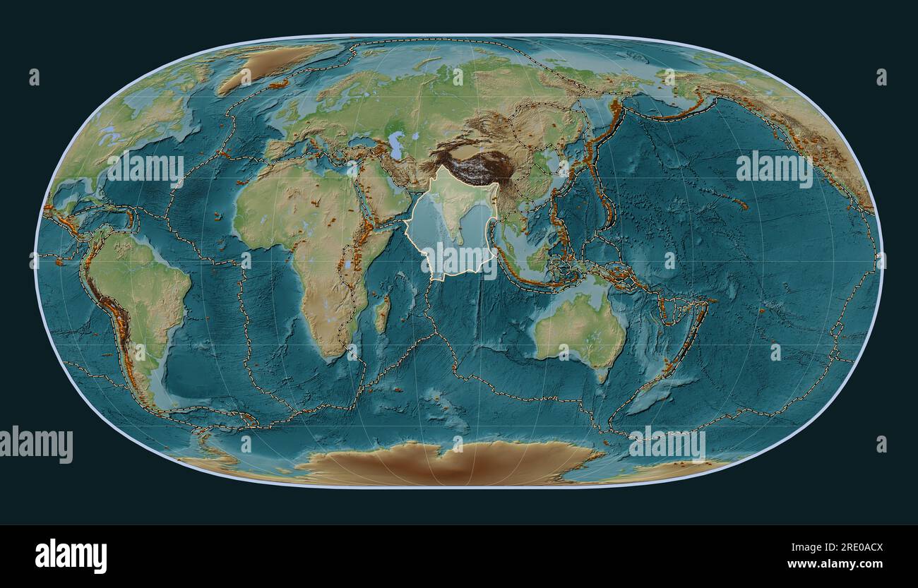 Indian tectonic plate on the Wiki style elevation map in the Natural ...
